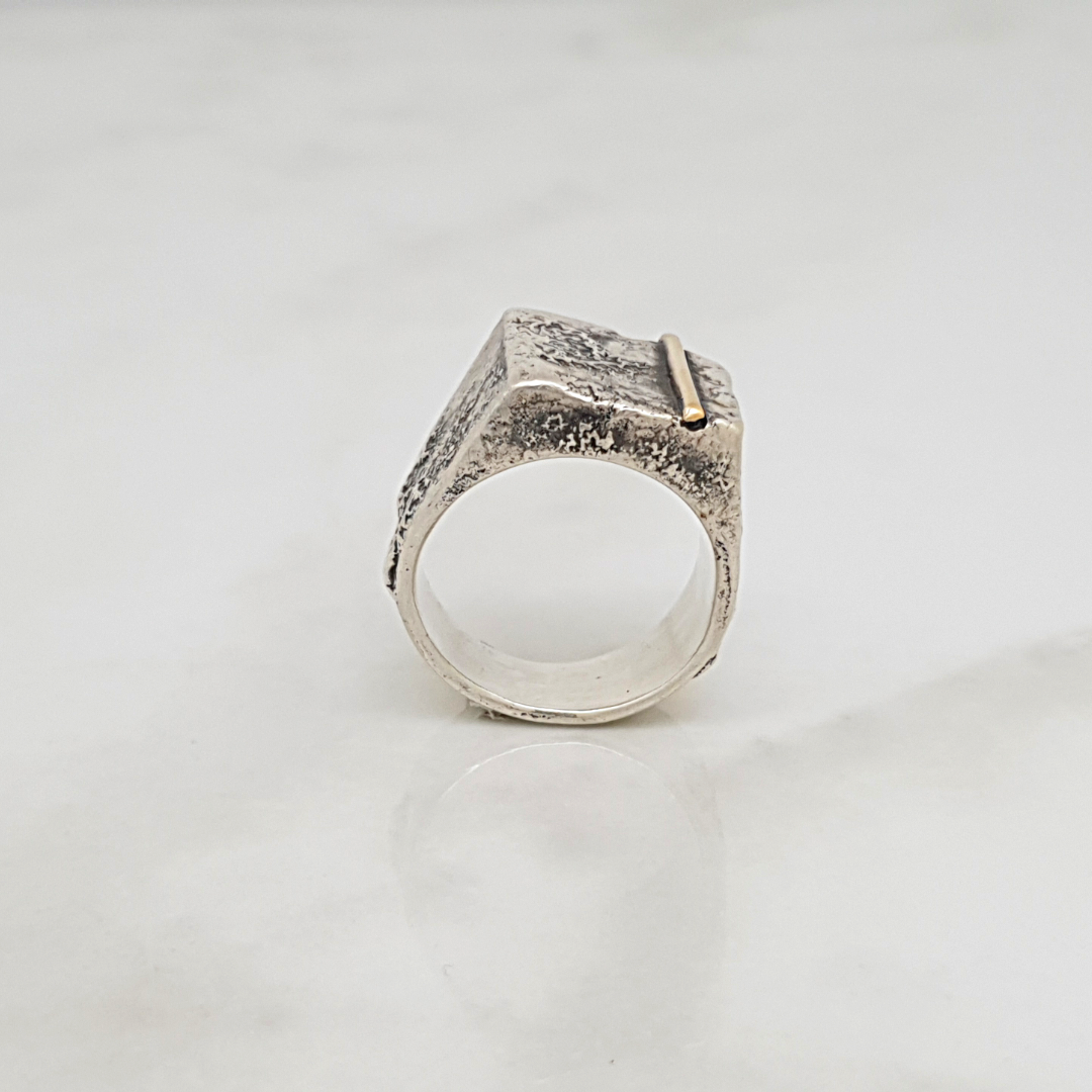 Rå Signet Ring - 925s/14k – Abel Design